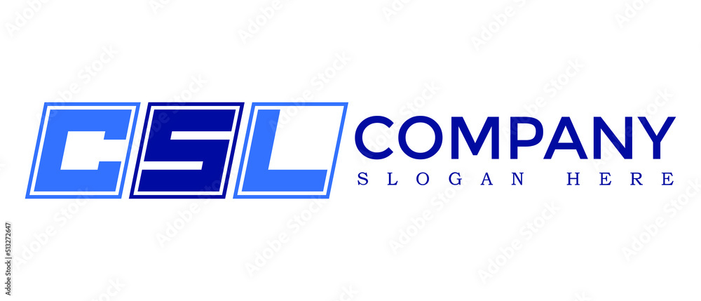 CSL three Letter Rounded rectangle boxes shape element symbol digital ...