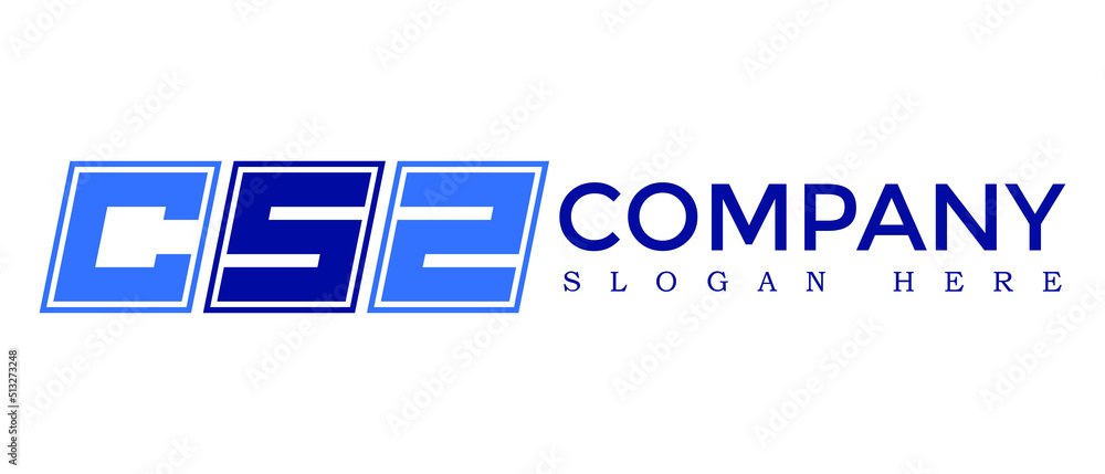 CSZ three Letter Rounded rectangle boxes shape element symbol digital ...