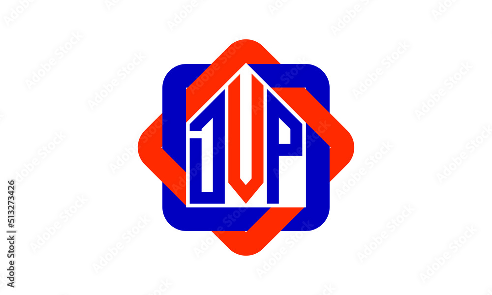 DVP three letter real estate logo with home icon logo design vector ...