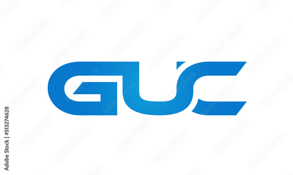 GUC letters Joined logo design connect letters with chin logo logotype ...