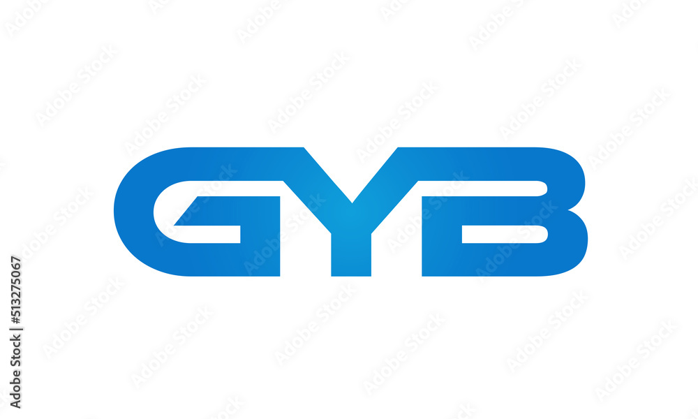 GYB letters Joined logo design connect letters with chin logo logotype icon concept Stock Vector ...