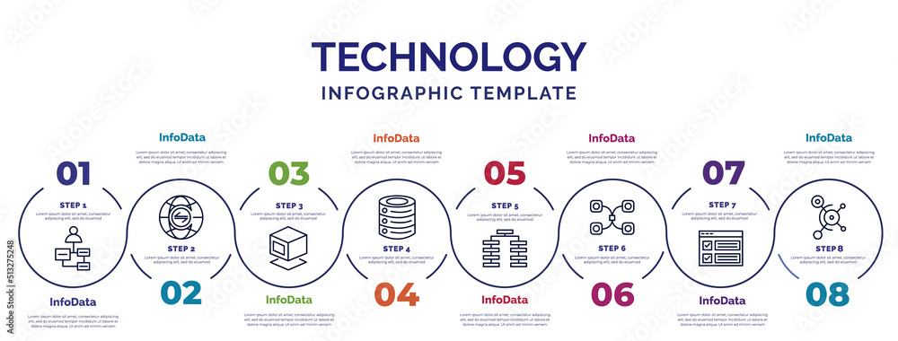 infographic template with icons and 8 options or steps. infographic for ...