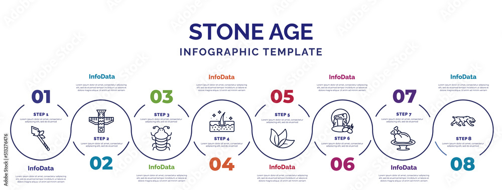 infographic template with icons and 8 options or steps. infographic for ...