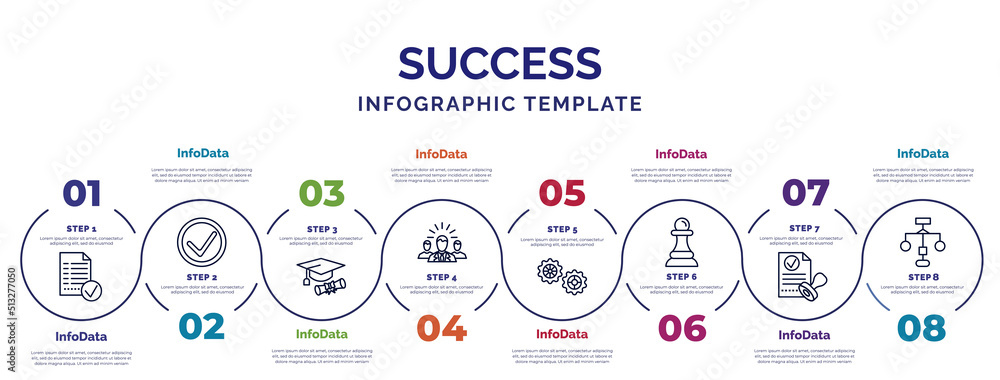 infographic template with icons and 8 options or steps. infographic for ...