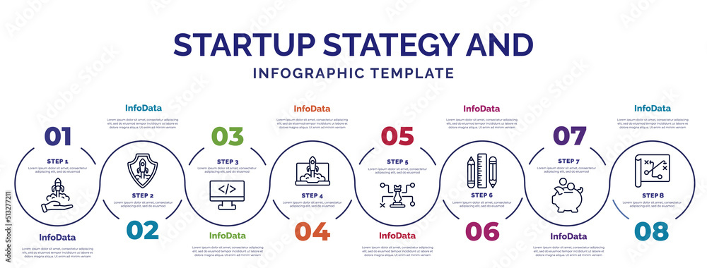 Vektorová grafika „infographic template with icons and 8 options or ...