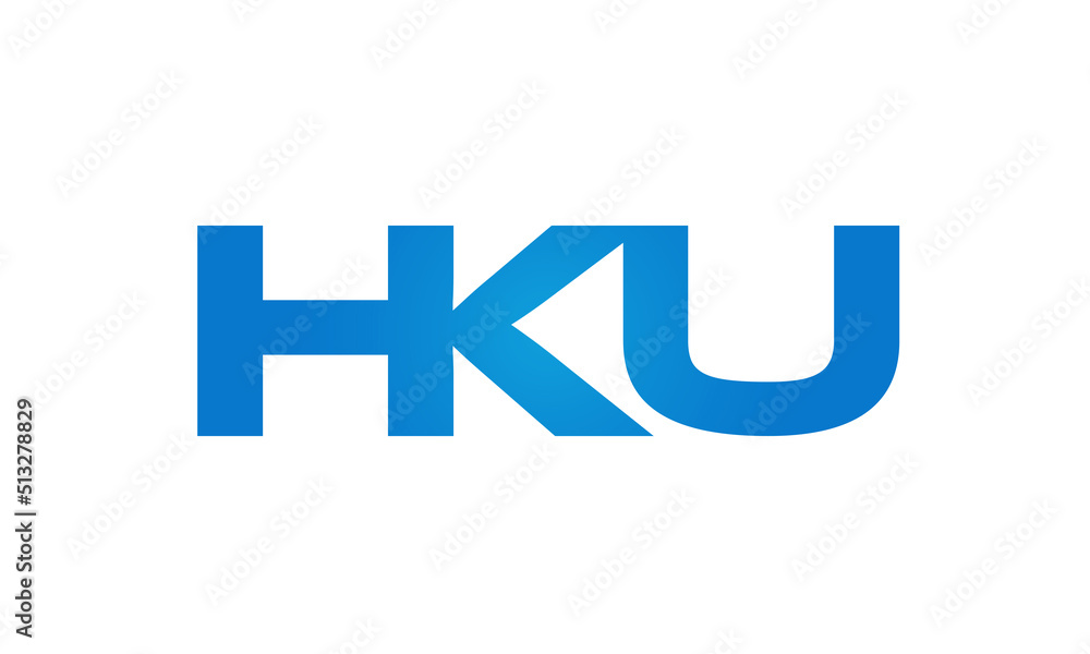 HKU letters Joined logo design connect letters with chin logo logotype ...
