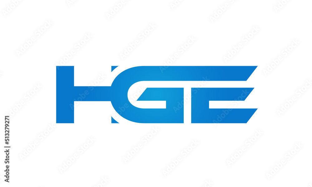 HGE letters Joined logo design connect letters with chin logo logotype ...