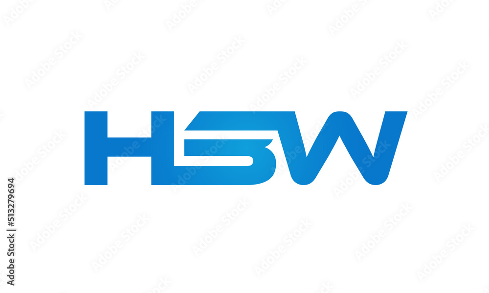HBW letters Joined logo design connect letters with chin logo logotype ...