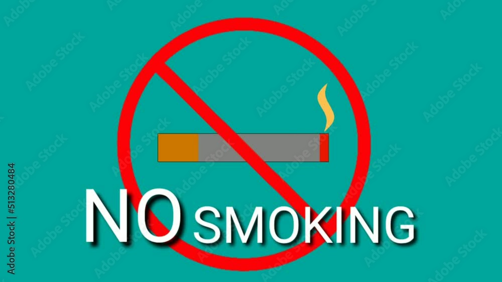 No smoking warning sign animation video Stock Video | Adobe Stock