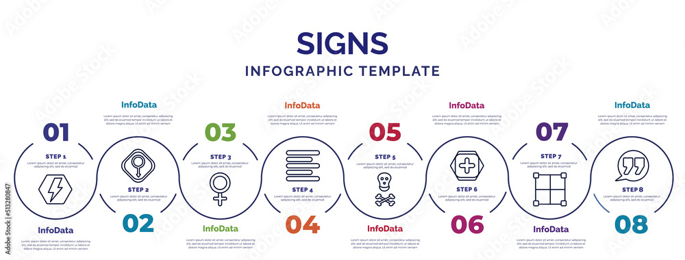 infographic template with icons and 8 options or steps. infographic for ...