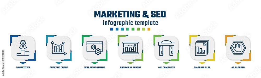 marketing & seo concept infographic design template. included ...