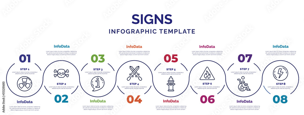 infographic template with icons and 8 options or steps. infographic for ...