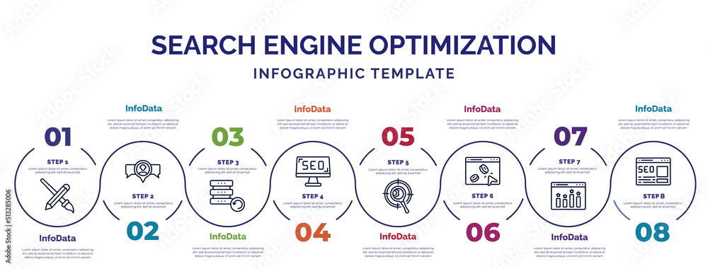 infographic template with icons and 8 options or steps. infographic for ...