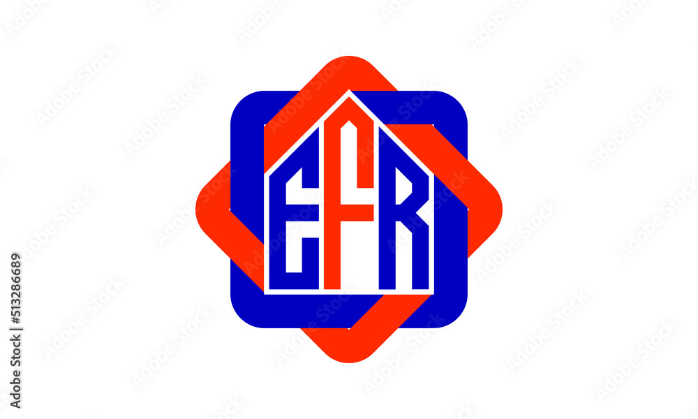 EFR three letter real estate logo with home icon logo design vector ...