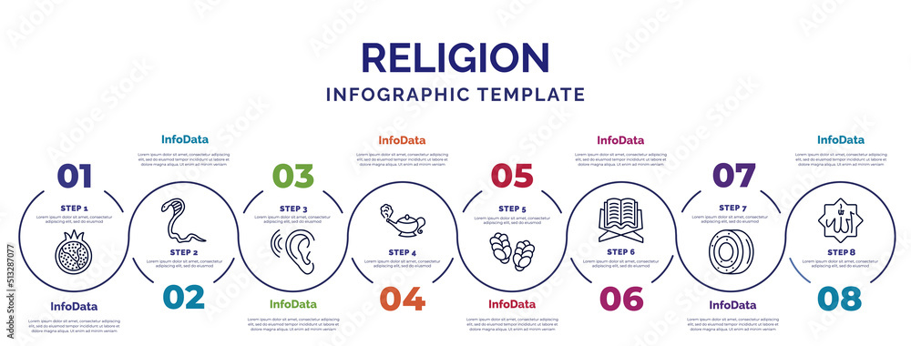 infographic template with icons and 8 options or steps. infographic for ...