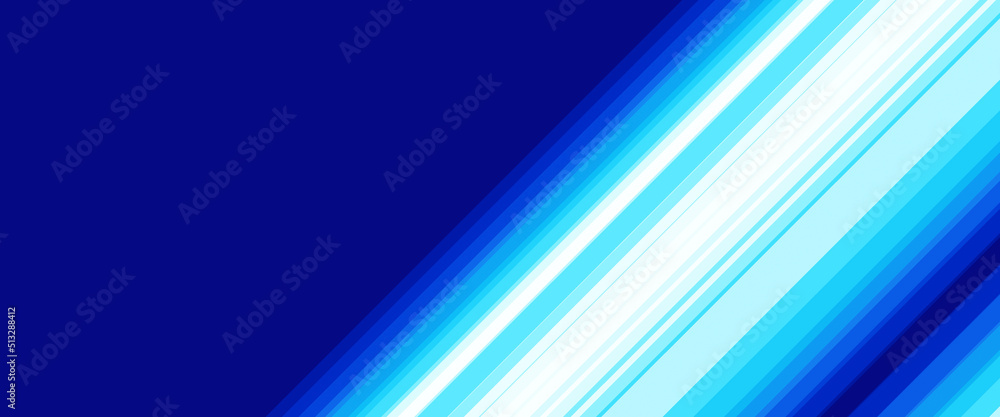 Abstract Blue banner design using bright shiny bluish color stripes ...