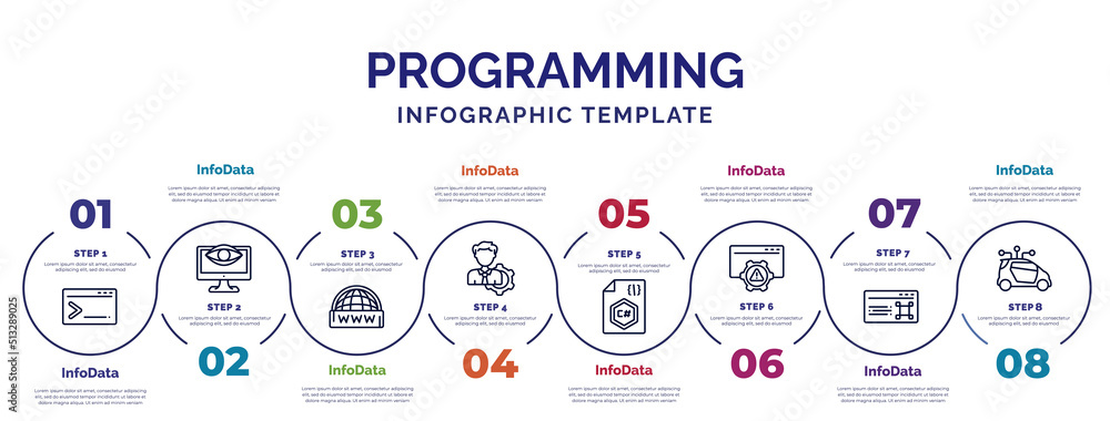 infographic template with icons and 8 options or steps. infographic for ...