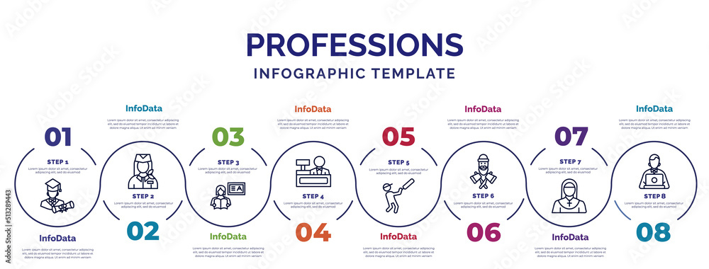 infographic template with icons and 8 options or steps. infographic for ...