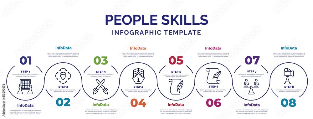 infographic template with icons and 8 options or steps. infographic for ...