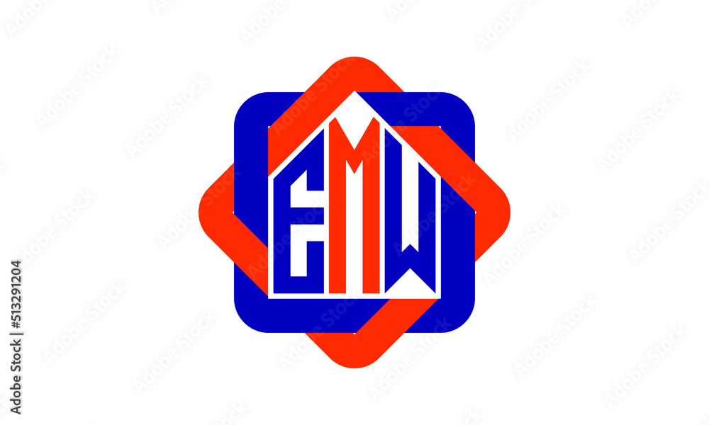 EMW three letter real estate logo with home icon logo design vector ...