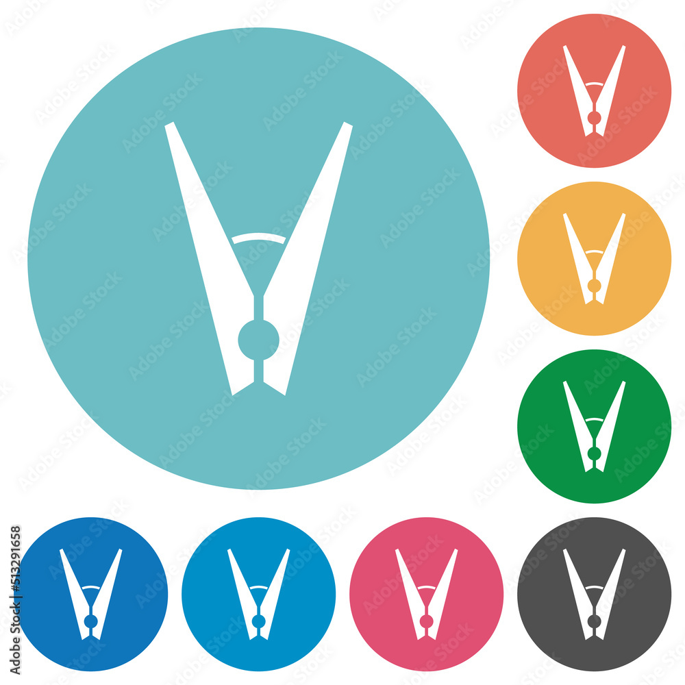 Clothespin flat round icons Stock Vector | Adobe Stock