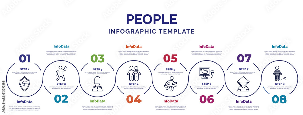 infographic template with icons and 8 options or steps. infographic for ...