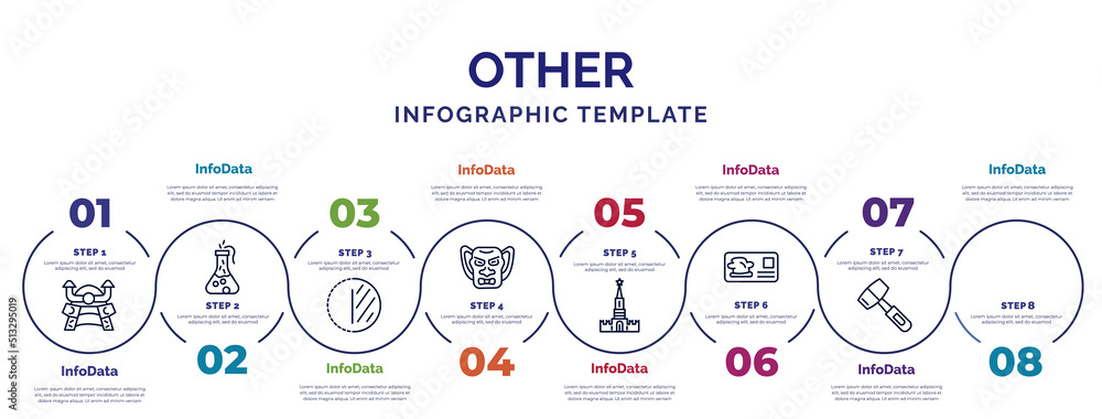 infographic template with icons and 8 options or steps. infographic for ...
