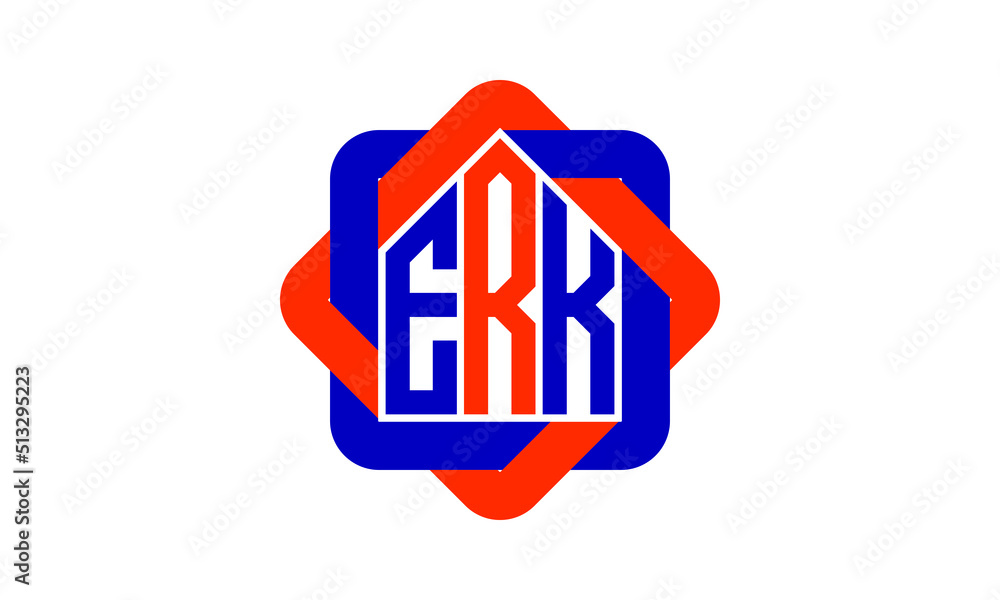 ERK three letter real estate logo with home icon logo design vector ...