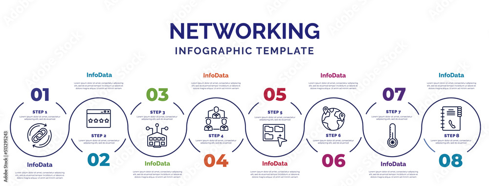 infographic template with icons and 8 options or steps. infographic for ...