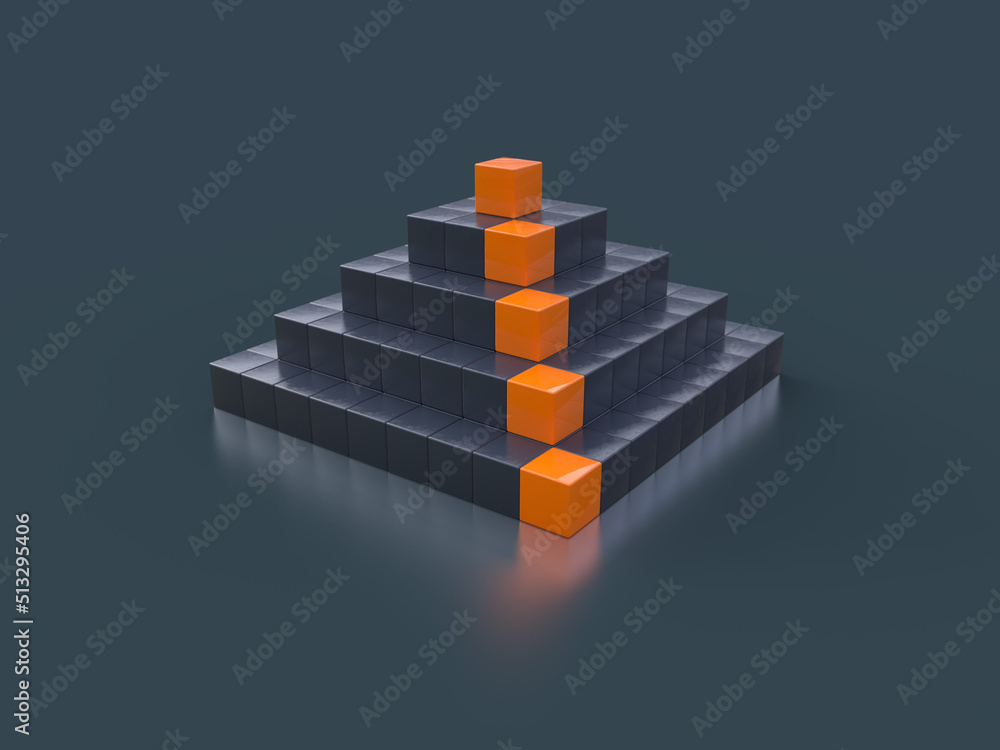 pyramid of cubic blocks Stock Illustration | Adobe Stock