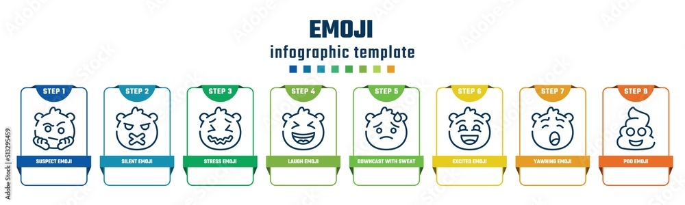 emoji concept infographic design template. included suspect emoji ...