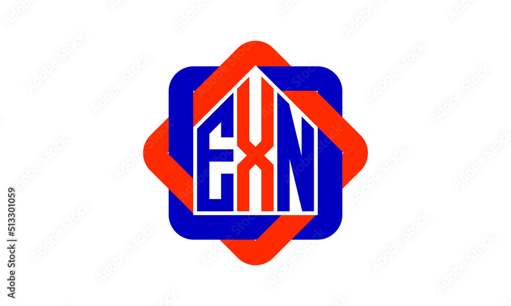 EXN three letter real estate logo with home icon logo design vector ...