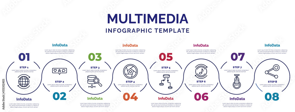 infographic template with icons and 8 options or steps. infographic for ...