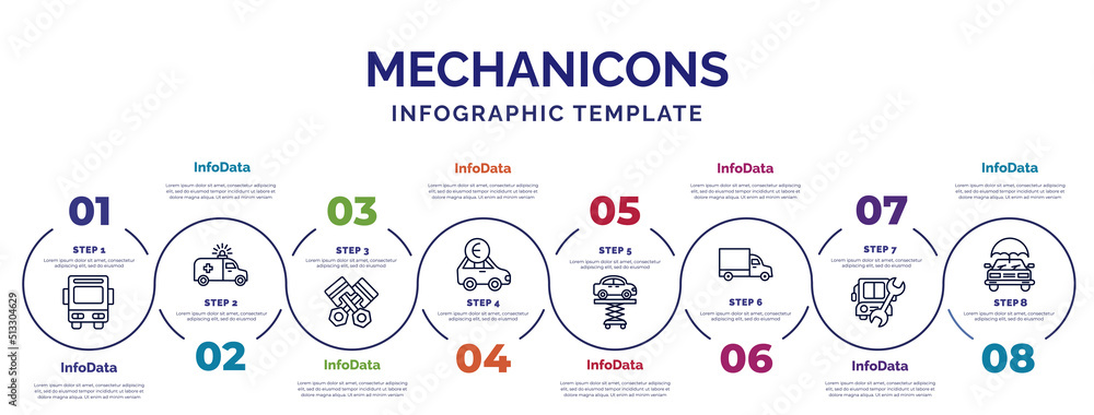 infographic template with icons and 8 options or steps. infographic for ...