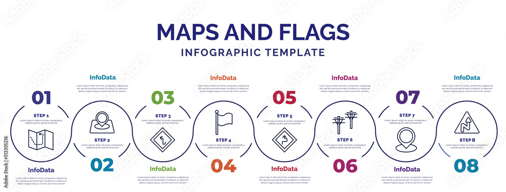 infographic template with icons and 8 options or steps. infographic for ...