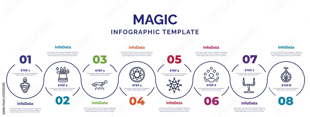 infographic template with icons and 8 options or steps. infographic for ...