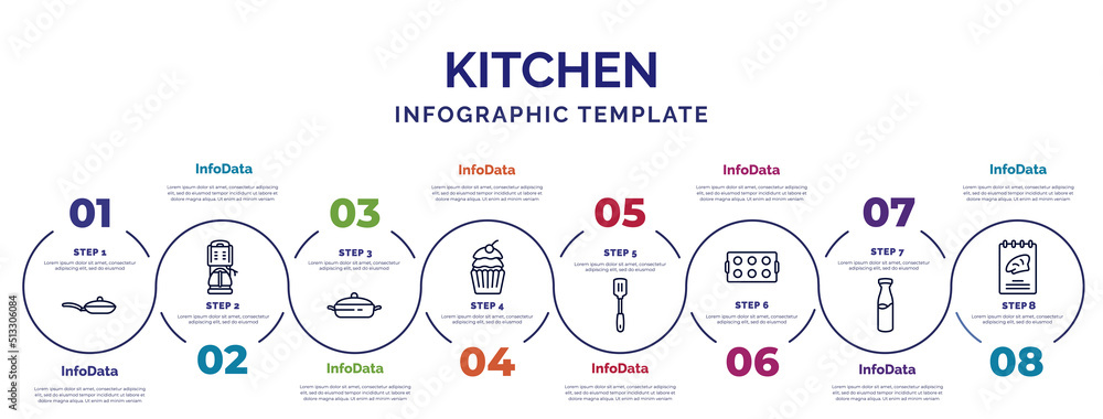 infographic template with icons and 8 options or steps. infographic for ...