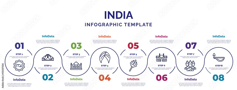 infographic template with icons and 8 options or steps. infographic for ...