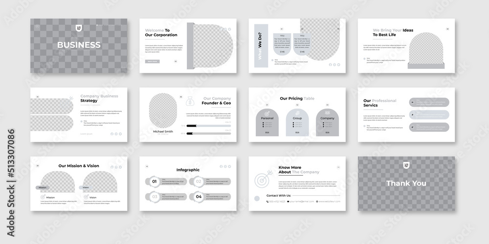 business presentation template, annual report and company profile, with ...