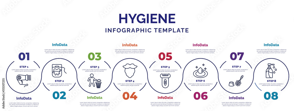 infographic template with icons and 8 options or steps. infographic for ...
