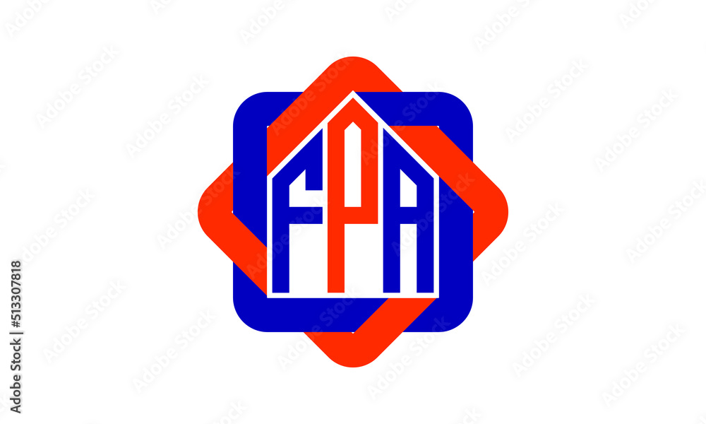 FPA three letter real estate logo with home icon logo design vector ...