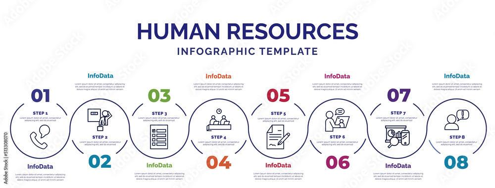 Vetor de infographic template with icons and 8 options or steps ...
