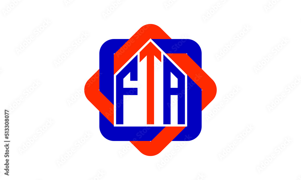 FTA three letter real estate logo with home icon logo design vector ...