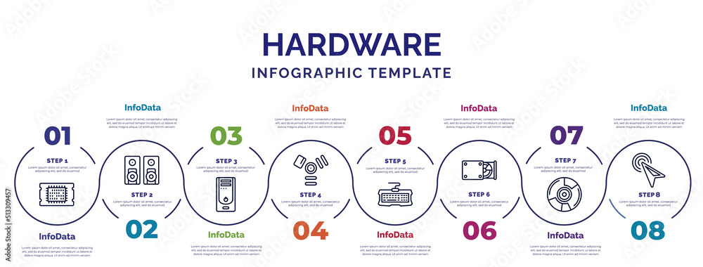 infographic template with icons and 8 options or steps. infographic for ...