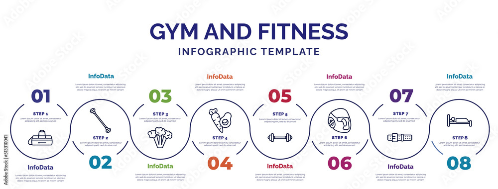 infographic template with icons and 8 options or steps. infographic for ...