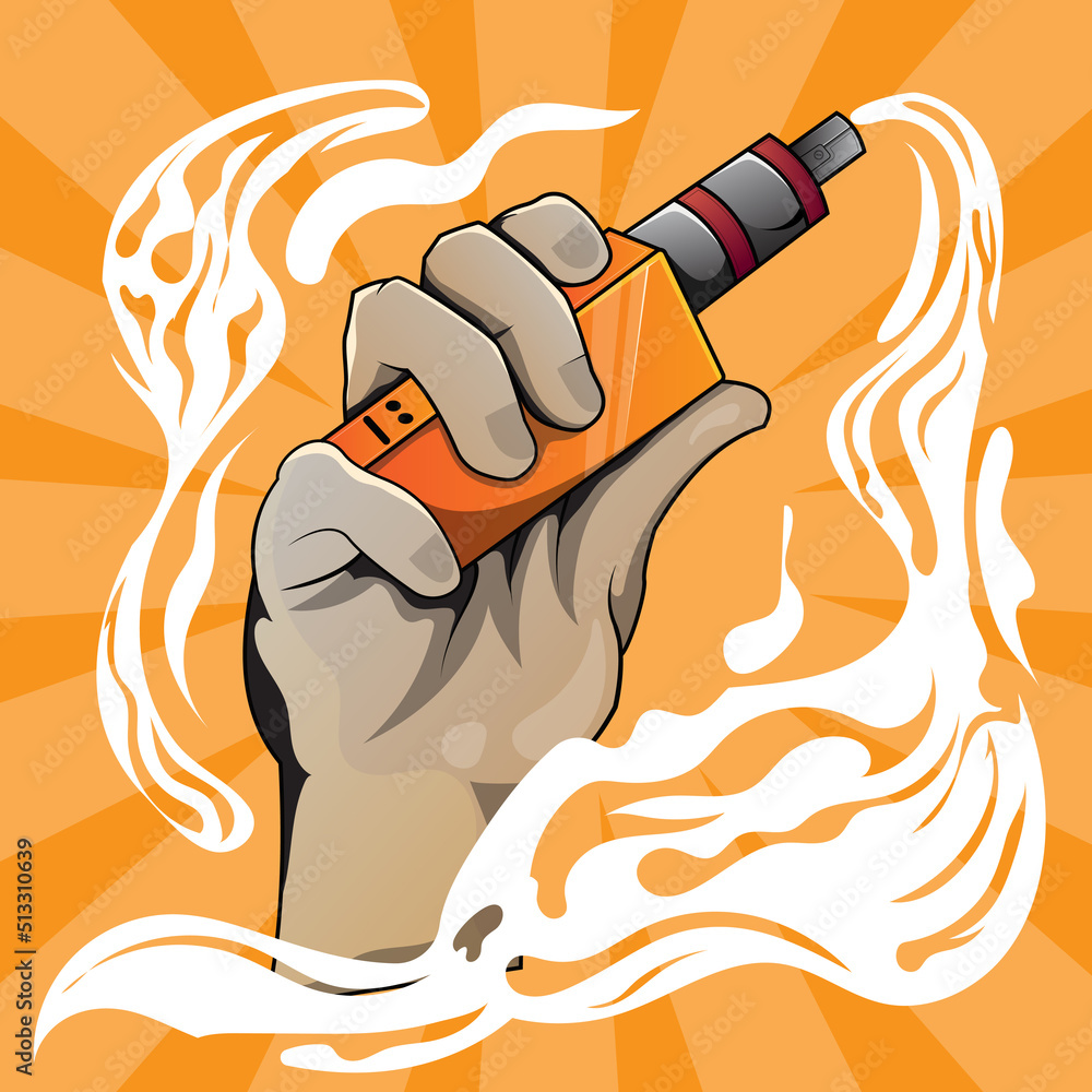 vaporizer E-cigarette for vaping. illustration in cartoons style ...