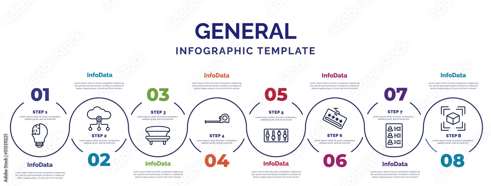 infographic template with icons and 8 options or steps. infographic for ...