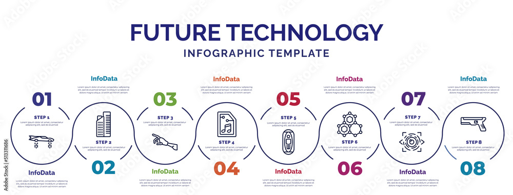 infographic template with icons and 8 options or steps. infographic for ...