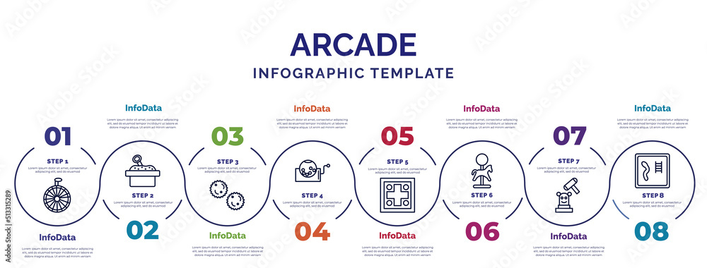 infographic template with icons and 8 options or steps. infographic for ...