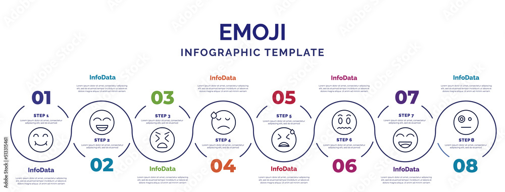 infographic template with icons and 8 options or steps. infographic for ...